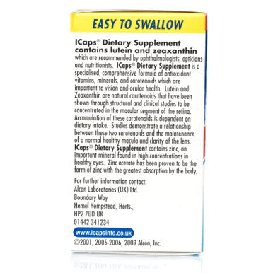ICaps Lutein & Zeaxanthin Formula 30 Tablets | LloydsPharmacy