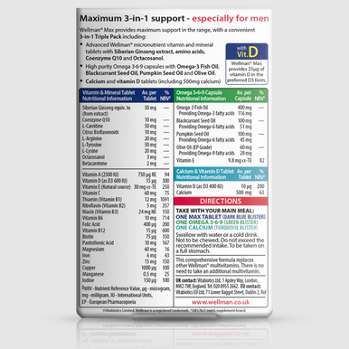 Vitabiotics Wellman Max 28 Capsules + 56 Tablets | LloydsPharmacy
