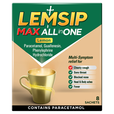 Lemsip Max All In One Lemon Sachets 8 Sachets | LloydsPharmacy