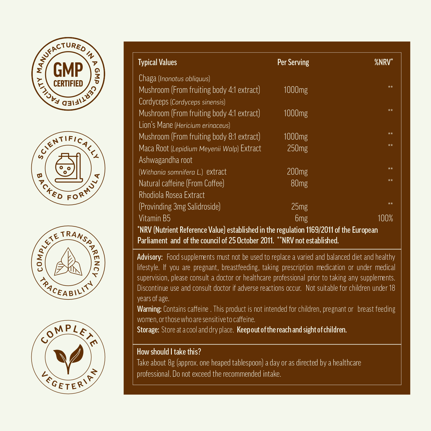BioCuria Adaptogen Mushroom Coffee, Focus & Stress Support, 240gms ...