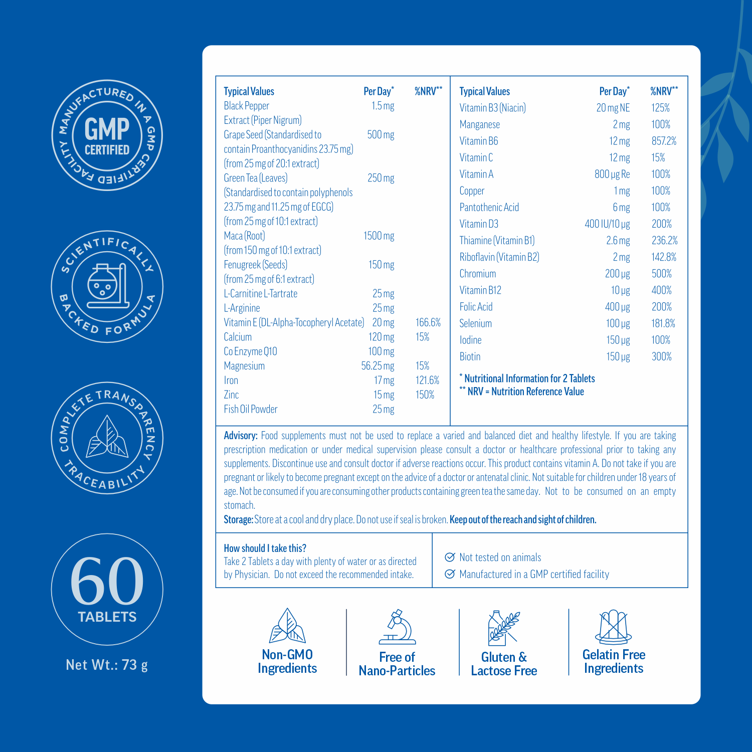 BioMan, Advanced Male Fertility & Vitality Formula, 60 Tablets ...
