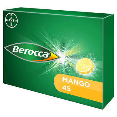 Berocca Mango 45 Effervescent Tablets | LloydsPharmacy
