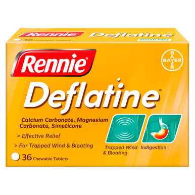 Deflatine Heartburn, Indigestion & Trapped Wind Relief 36 Tablets ...