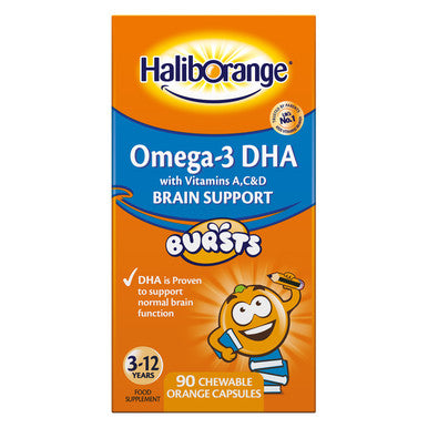 Haliborange Omega 3 DHA Brain Support Burst Orange 90 Capsules ...
