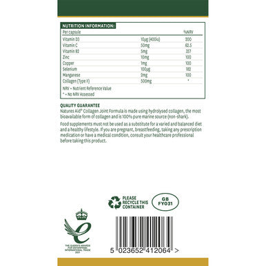 Natures Aid Collagen Joint Formula with Vitamin D3 & Zinc, plus Copper ...