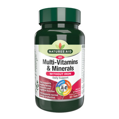 Natures Aid Multi-Vitamins & Minerals (without Iron) 60 Tablets ...