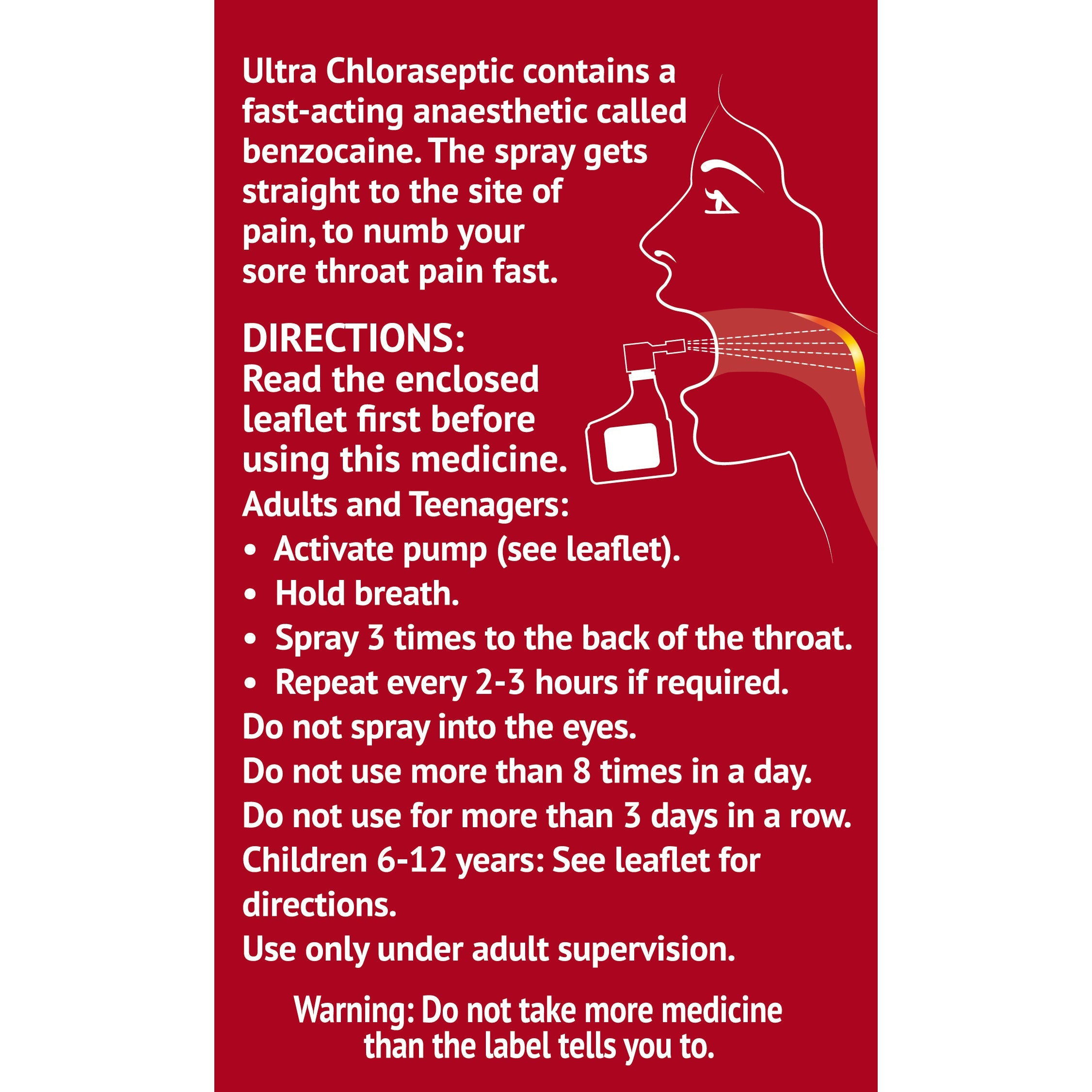 Ultra Chloraseptic Anaesthetic Throat Spray Cherry | LloydsPharmacy