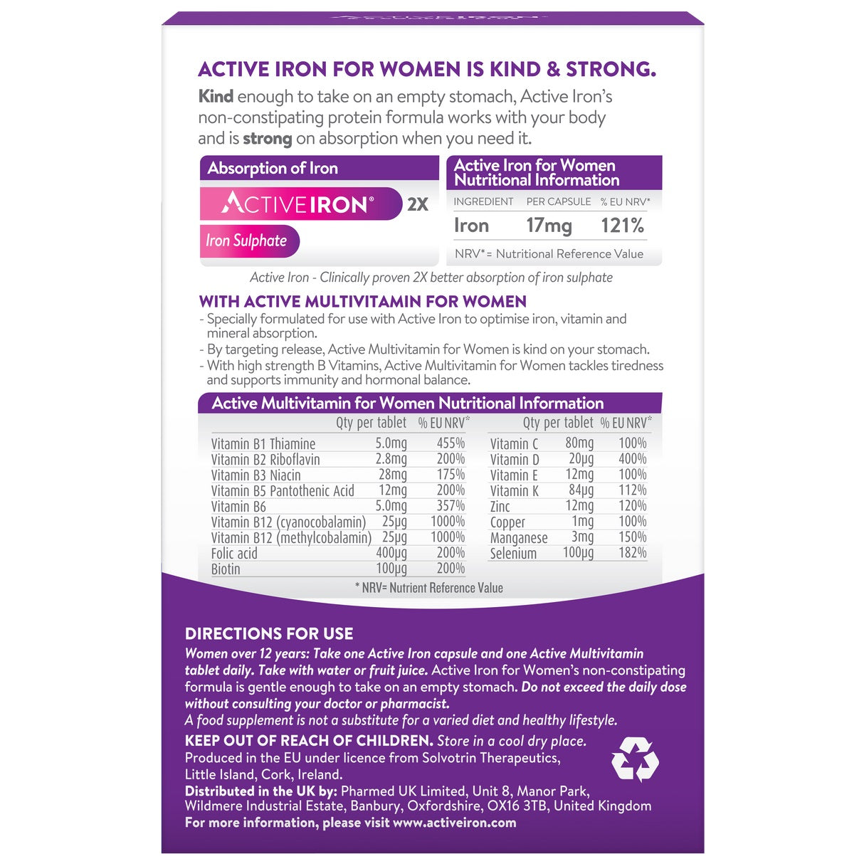 Active Iron & B-Complex plus for Women | LloydsPharmacy